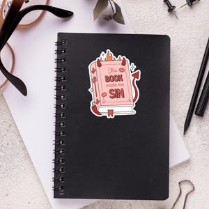 This BOOK Made Me Sin PNG SVG, Cute Bookish Clipart, Designs for ...