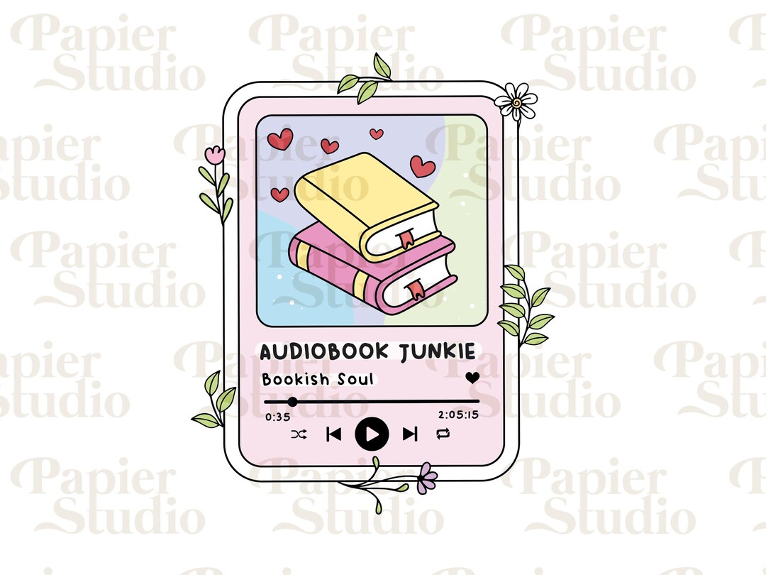 AUDIOBOOK Junkie PNG SVG, Bookish Png, Bookish Clipart, Designs for ...