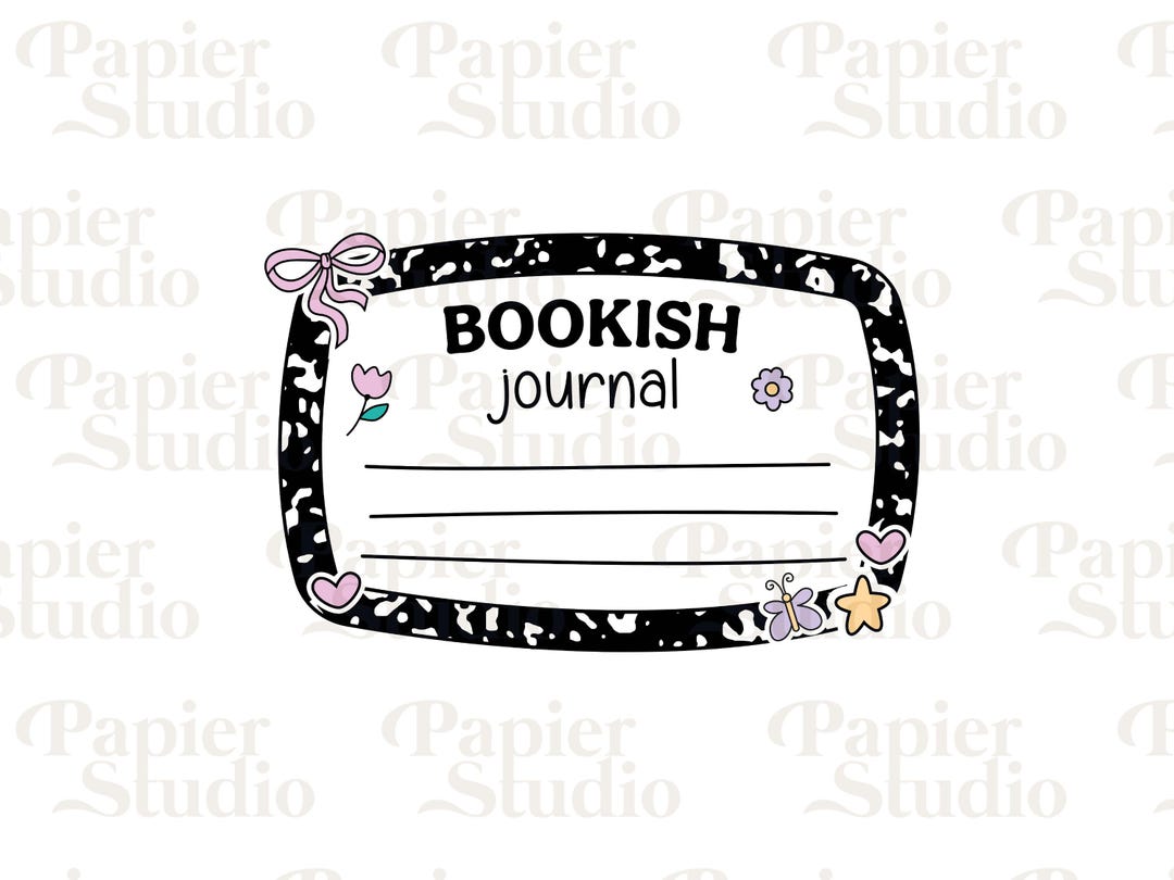 BOOKISH Journal Label SVG PNG, Cute Trendy Popular Creative Design ...