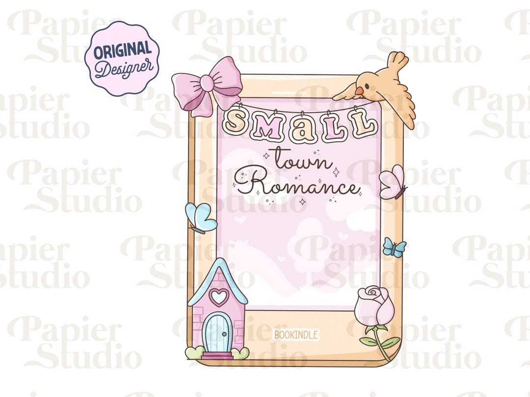 Small Town Romance Kindle Girlie PNG SVG, Cute Bookish Clipart, Kindle ...