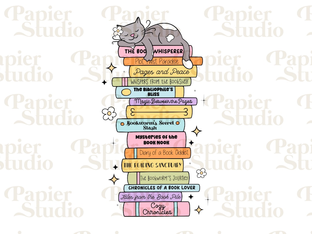 Stack of BOOKS PNG SVG, Bookish Png, Book Clipart, Designs for Stickers ...