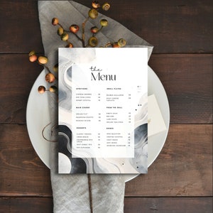 Restaurant Menu Card Template Dinner Menu Printable - Etsy