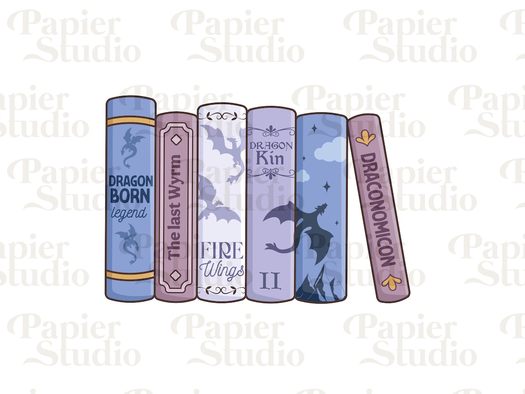 Dragon Books PNG SVG, Aesthetic Bookish Clipart, Cute Fourth Wing ...