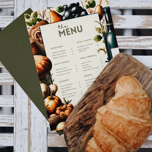 Restaurant Menu Card Template, Dinner Menu Printable, Restaurant Menu ...