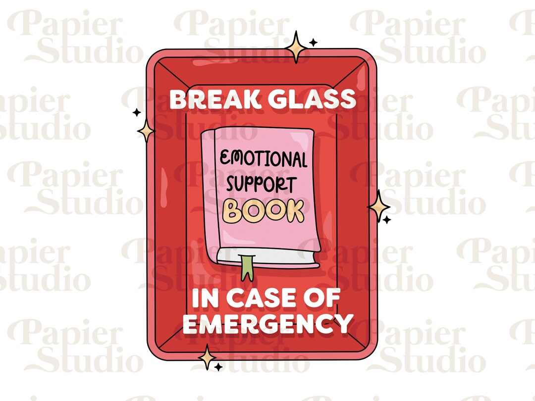 Emotional Support BOOK PNG SVG, Bookish Png, Bookish Clipart, Designs ...