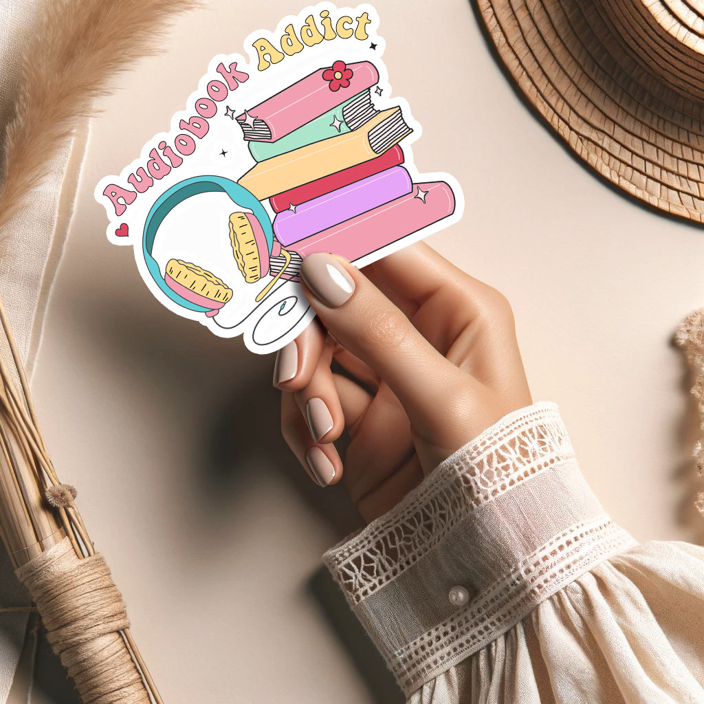 Audiobook Addict PNG SVG, Bookish Png, Book Clipart, Designs for ...
