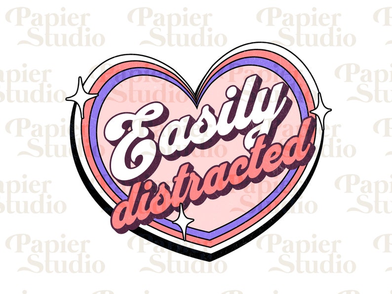 ADHD Easily Distracted PNG SVG, Cute Mental Health Design for T-shirts ...