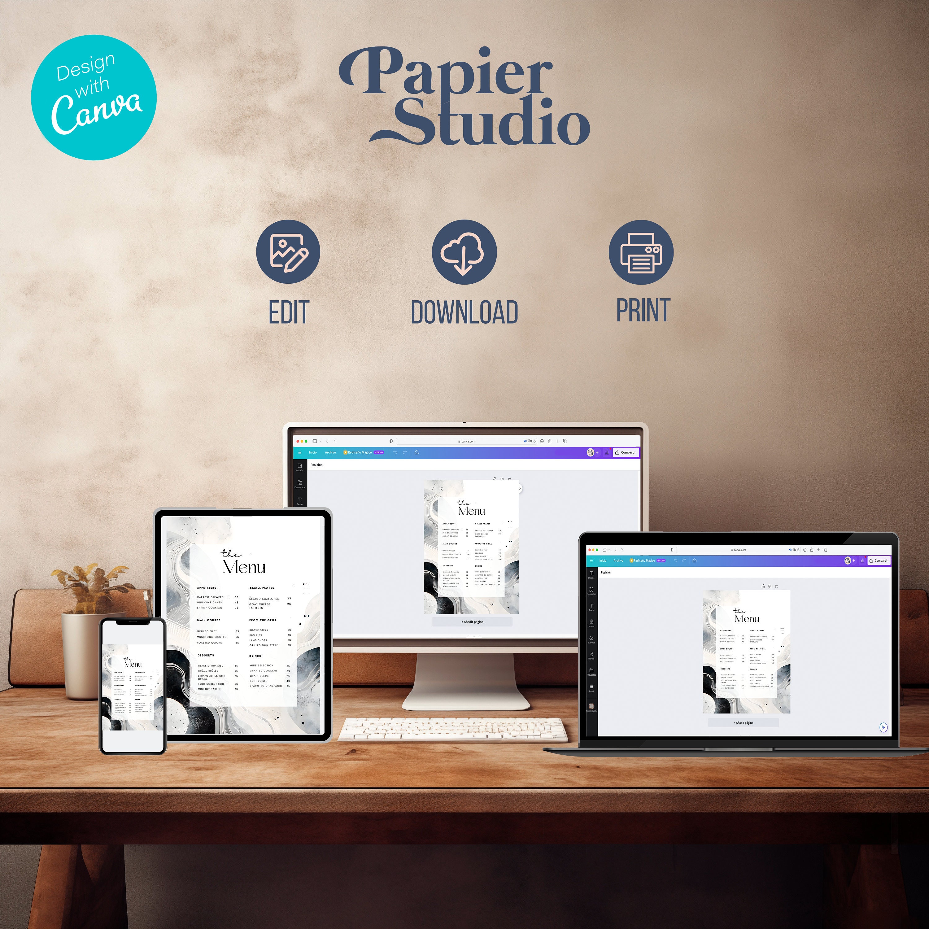 Restaurant Menu Card Template Dinner Menu Printable - Etsy