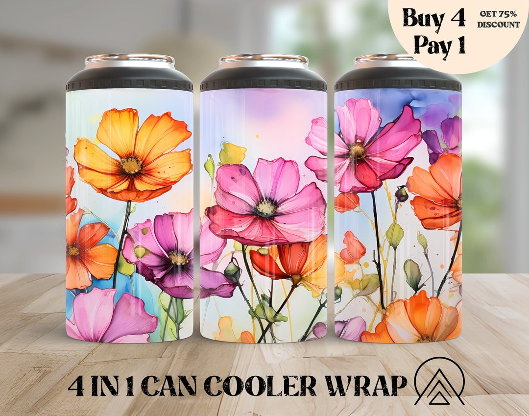 Cosmos Alcohol Ink 4 in 1 Can Cooler Sublimation Designs - Etsy