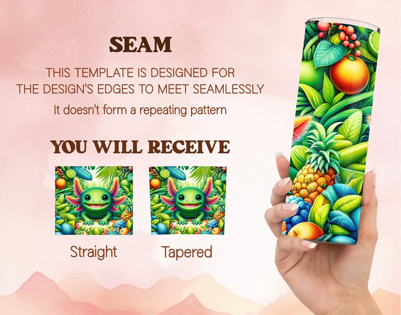 Axolotl Seamless Tumbler Wrap, Axolotl Jungle Tumbler Sublimation ...