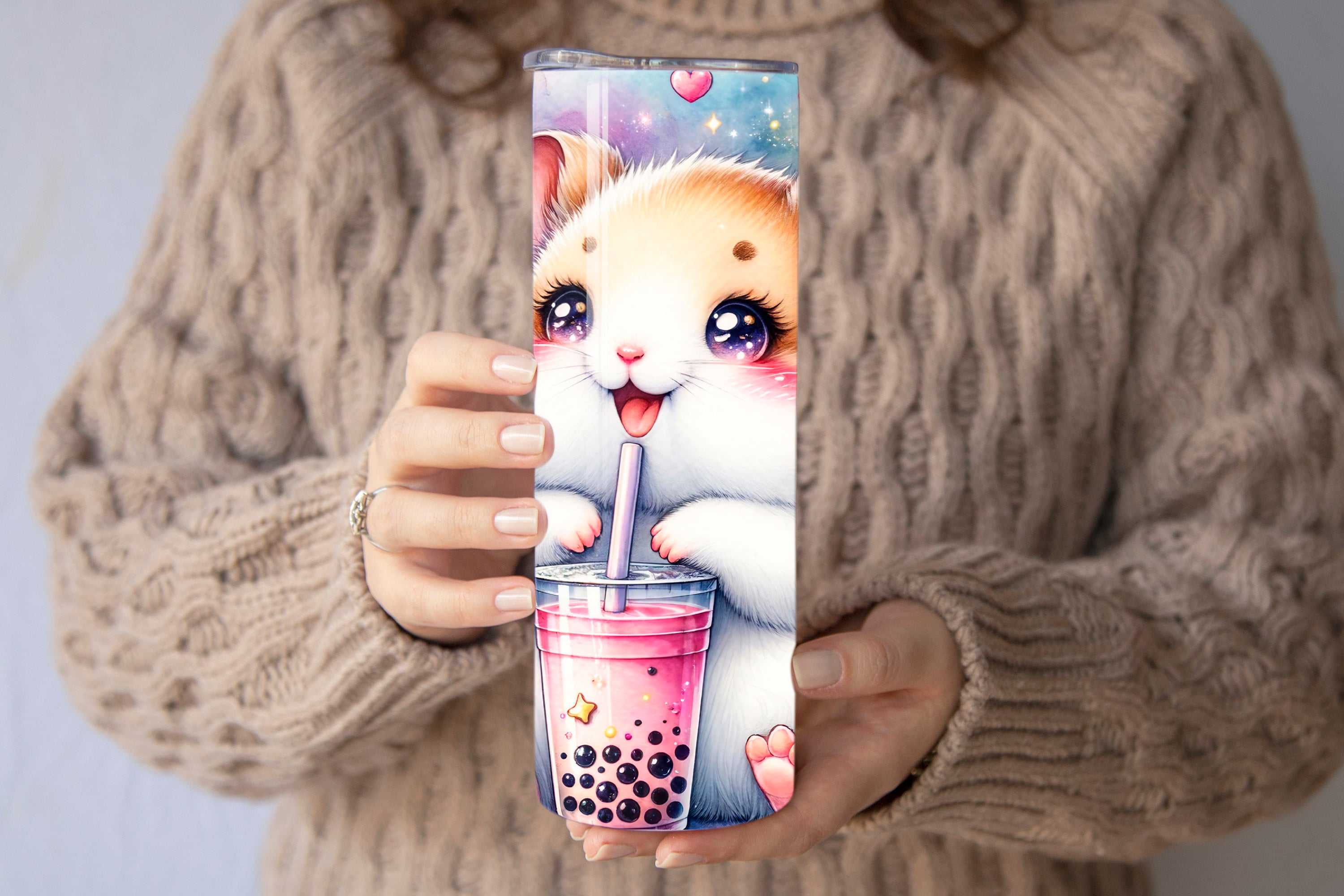 Hamster Bubble Tea Seamless Tumbler Wrap Hamster Tumbler Sublimation ...