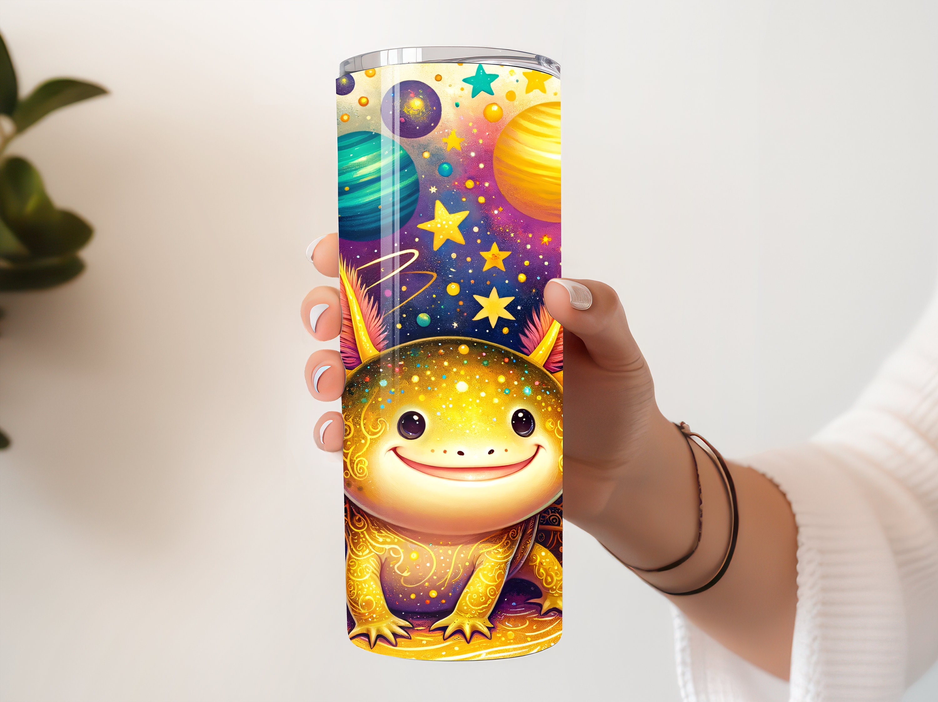 Axolotl Seamless Tumbler Wrap, Axolotl Celestial Tumbler Sublimation ...