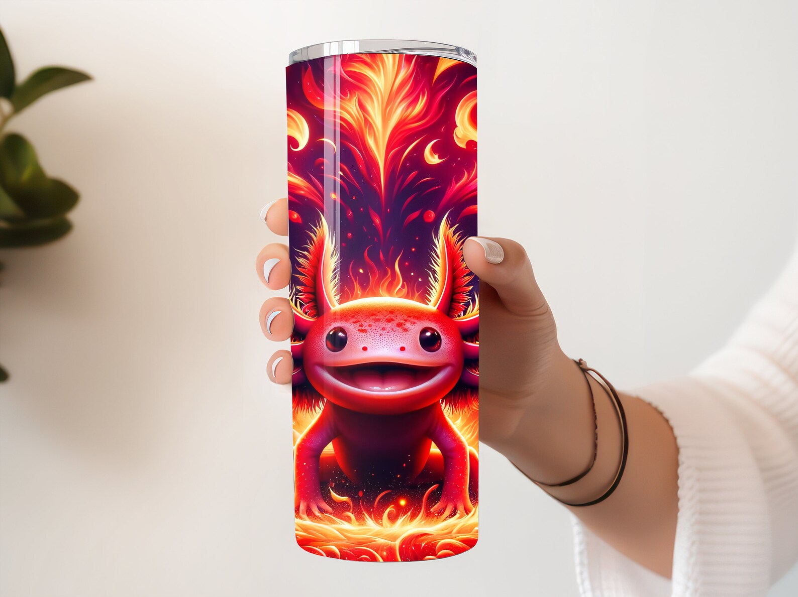 Axolotl Seamless Tumbler Wrap, Axolotl Fire Tumbler Sublimation, Fire ...