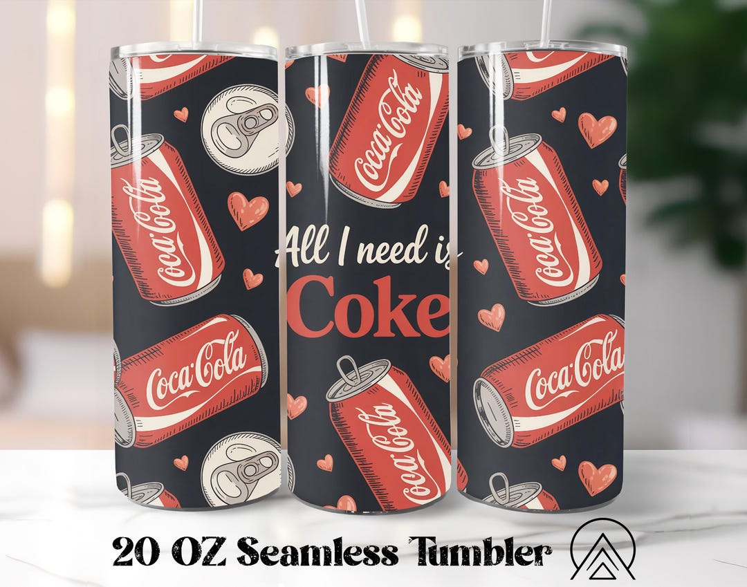 Vintage Coke Can Seamless Tumbler Wrap Soda Can Tumbler Sublimation ...