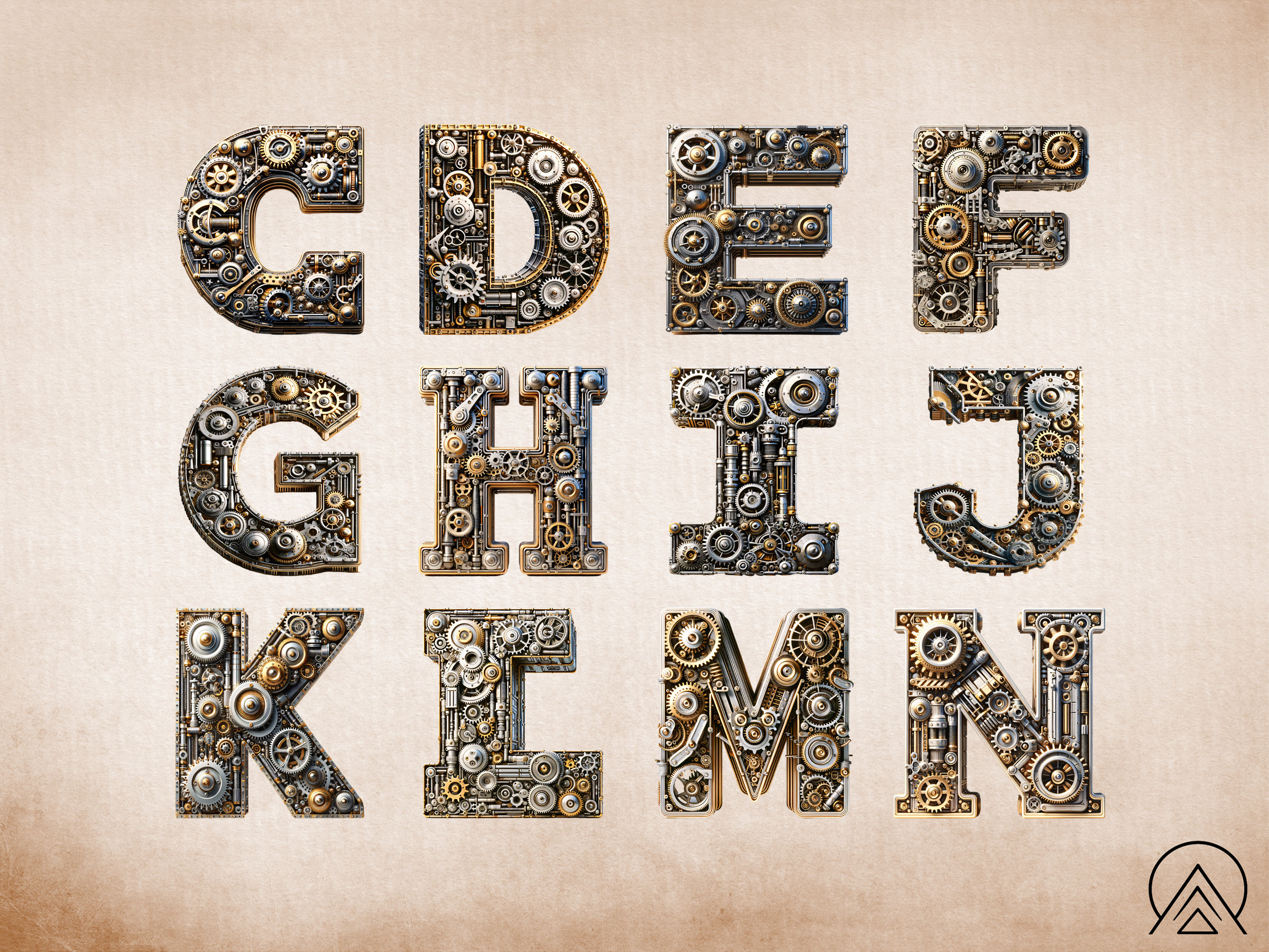 Mechanical Alphabet Png, Mechanical A-Z and 0-9 Clipart, Industrial ...