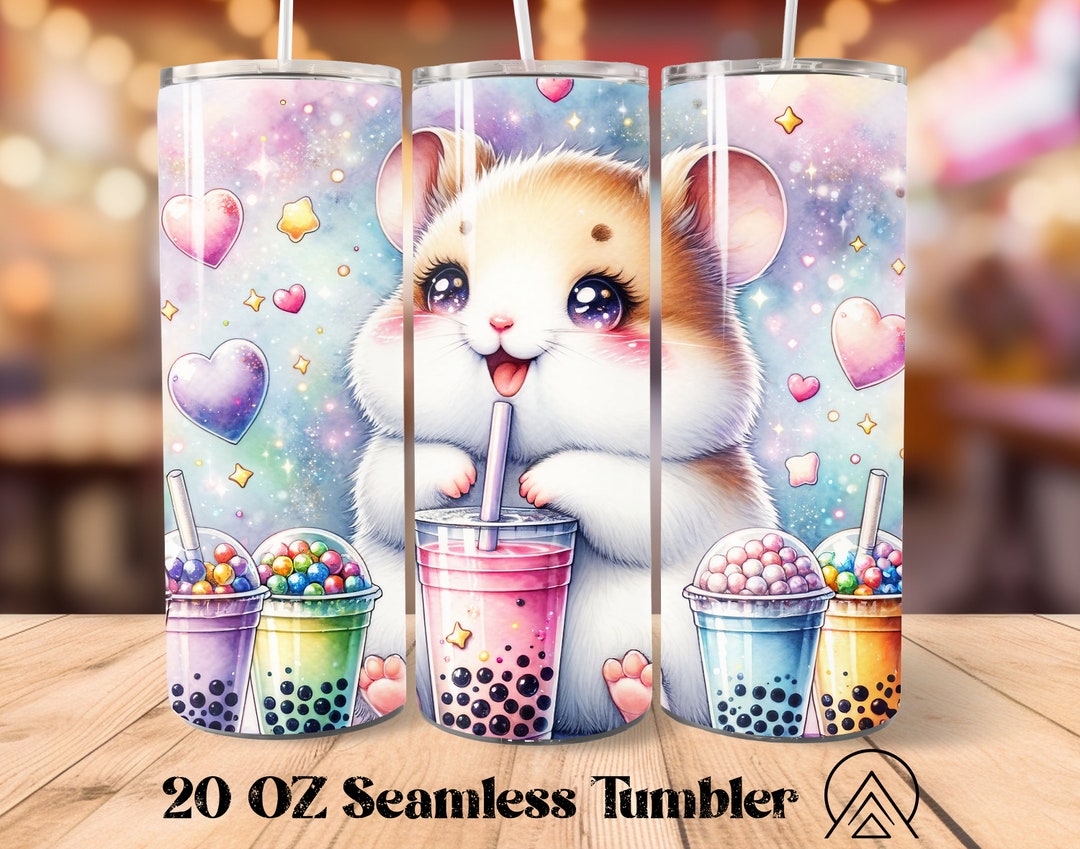 Hamster Bubble Tea Seamless Tumbler Wrap Hamster Tumbler Sublimation ...
