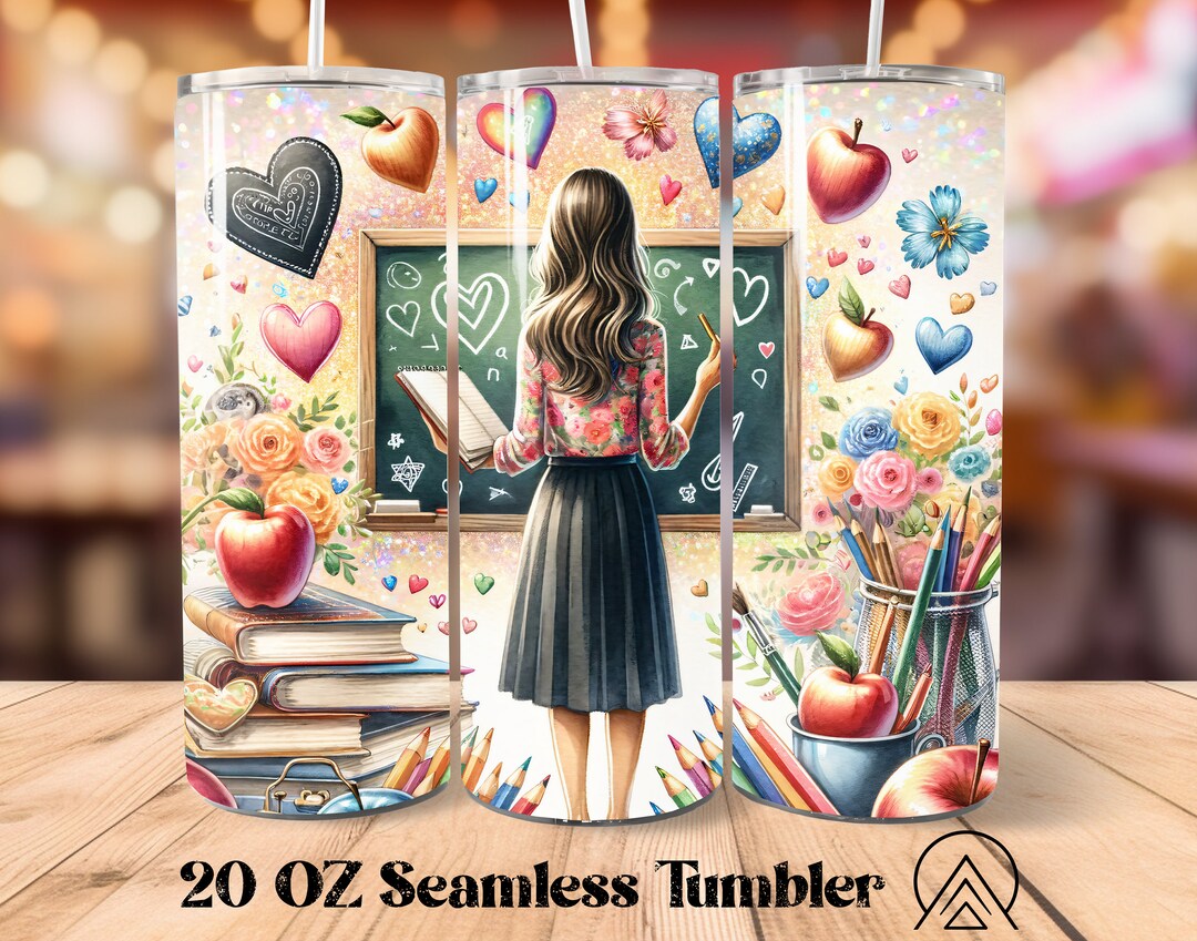 Teacher Seamless Tumbler Wrap Teacher Life Tumbler Sublimation Teacher ...