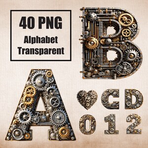 Mechanical Alphabet Png, Mechanical A-Z and 0-9 Clipart, Industrial ...