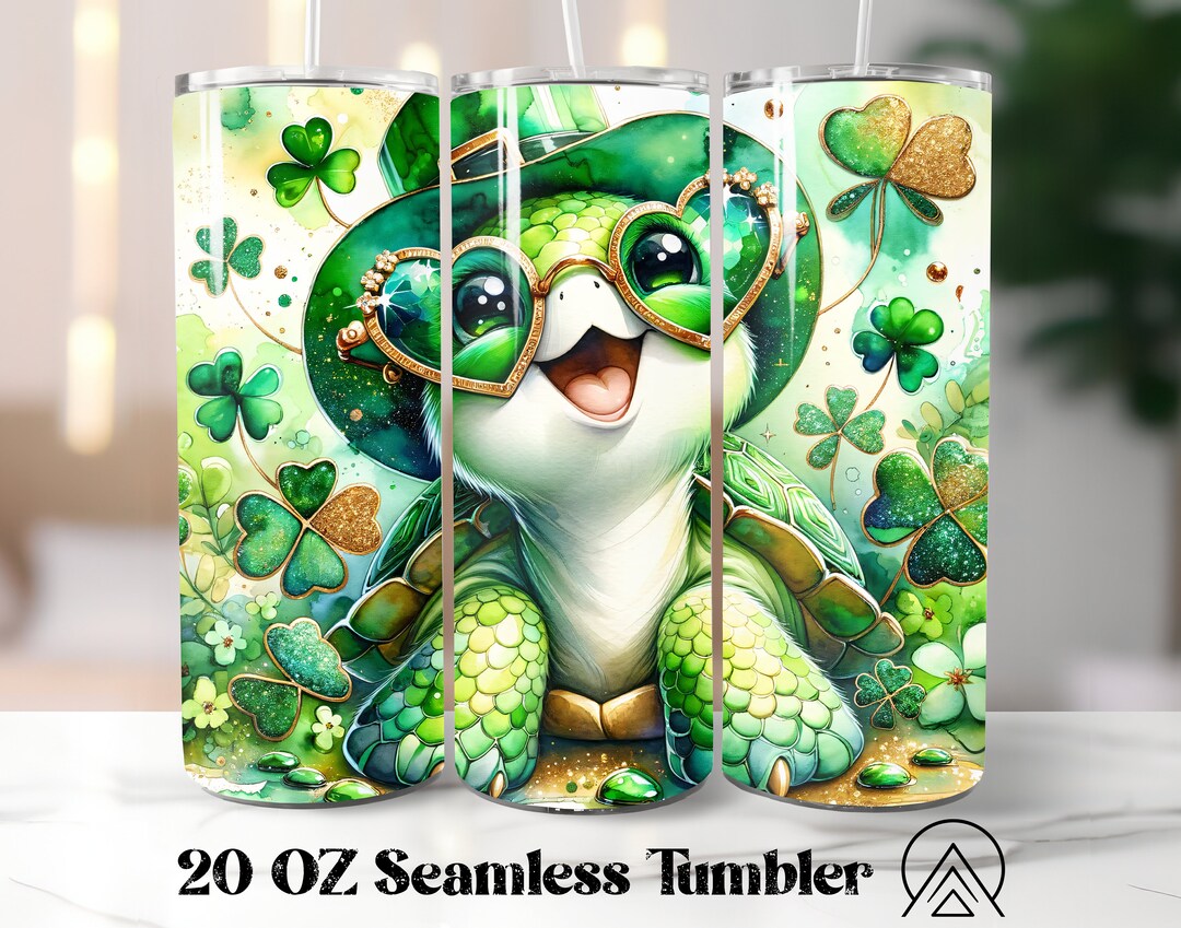 Turtle St. Patrick Seamless Tumbler Wrap St. Patrick Tumbler ...