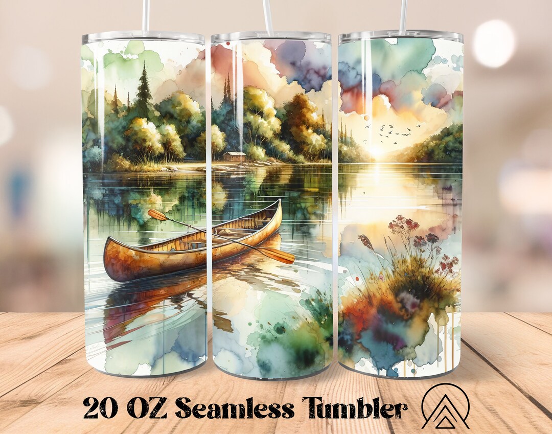 Canoe Seamless Tumbler Canoeing Tumbler Sublimation Adventure Tumbler ...