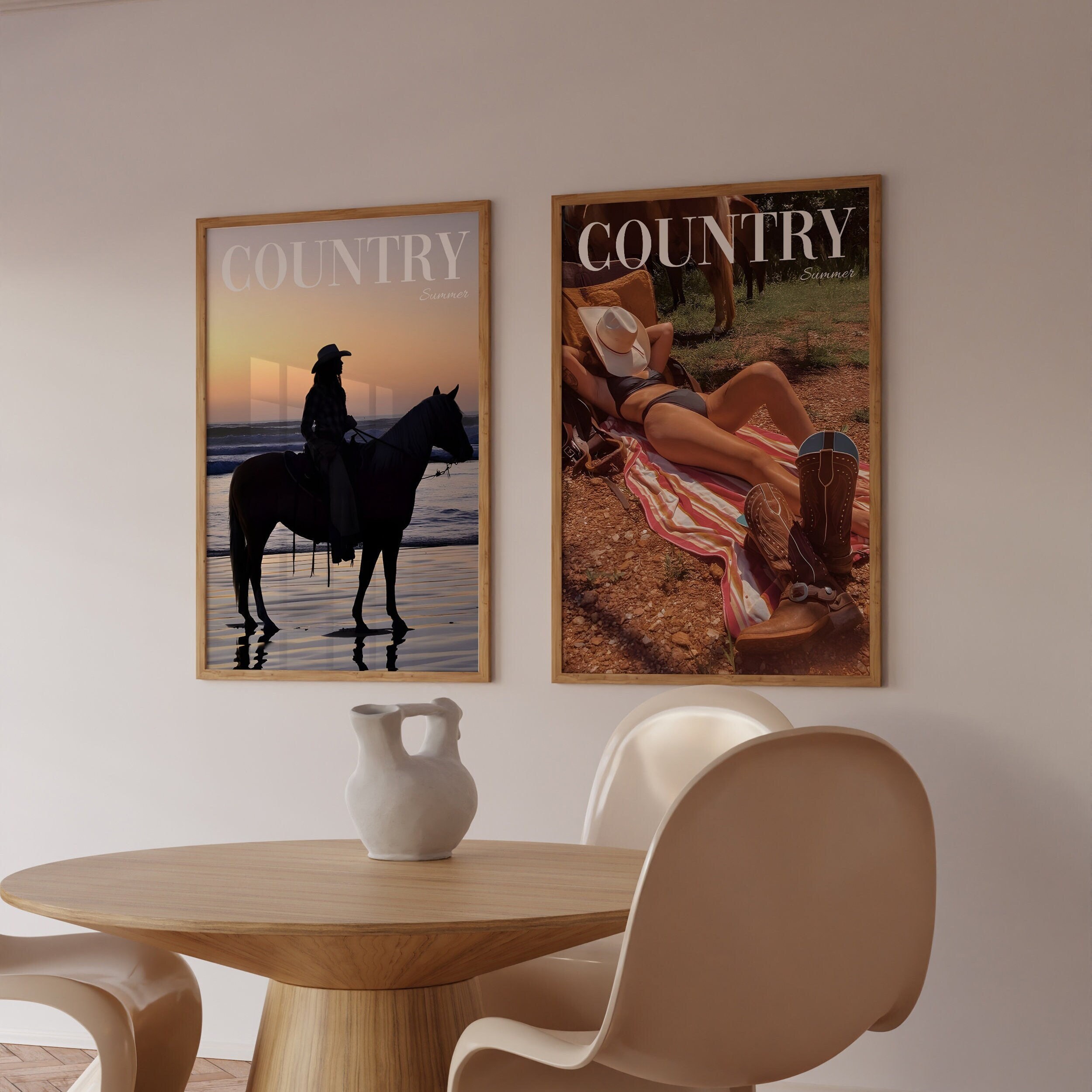 Set of 2 , Retro Magazine, 70s Retro Print, Black Wall Art, High Heels ...