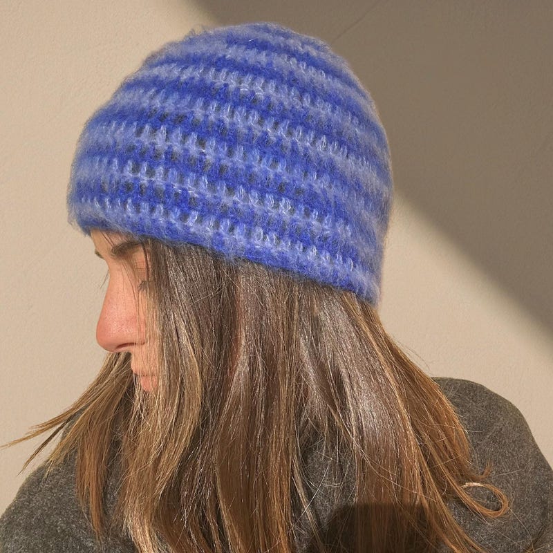 Knitted Hair Beanie Hat - Etsy UK