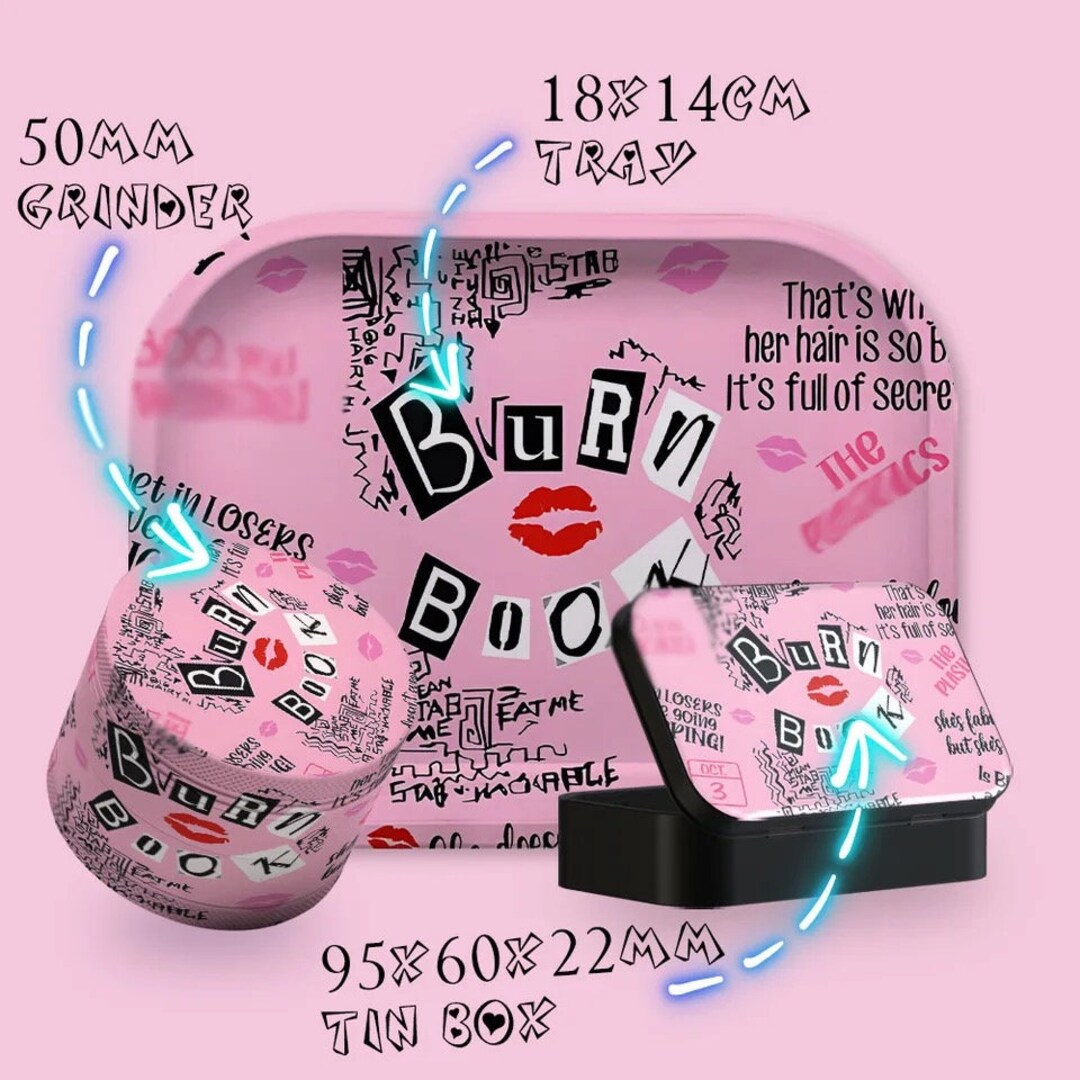 3PCS Pink Burn Book Mean Girls Smoke Rolling Set Rolling Tray - Etsy