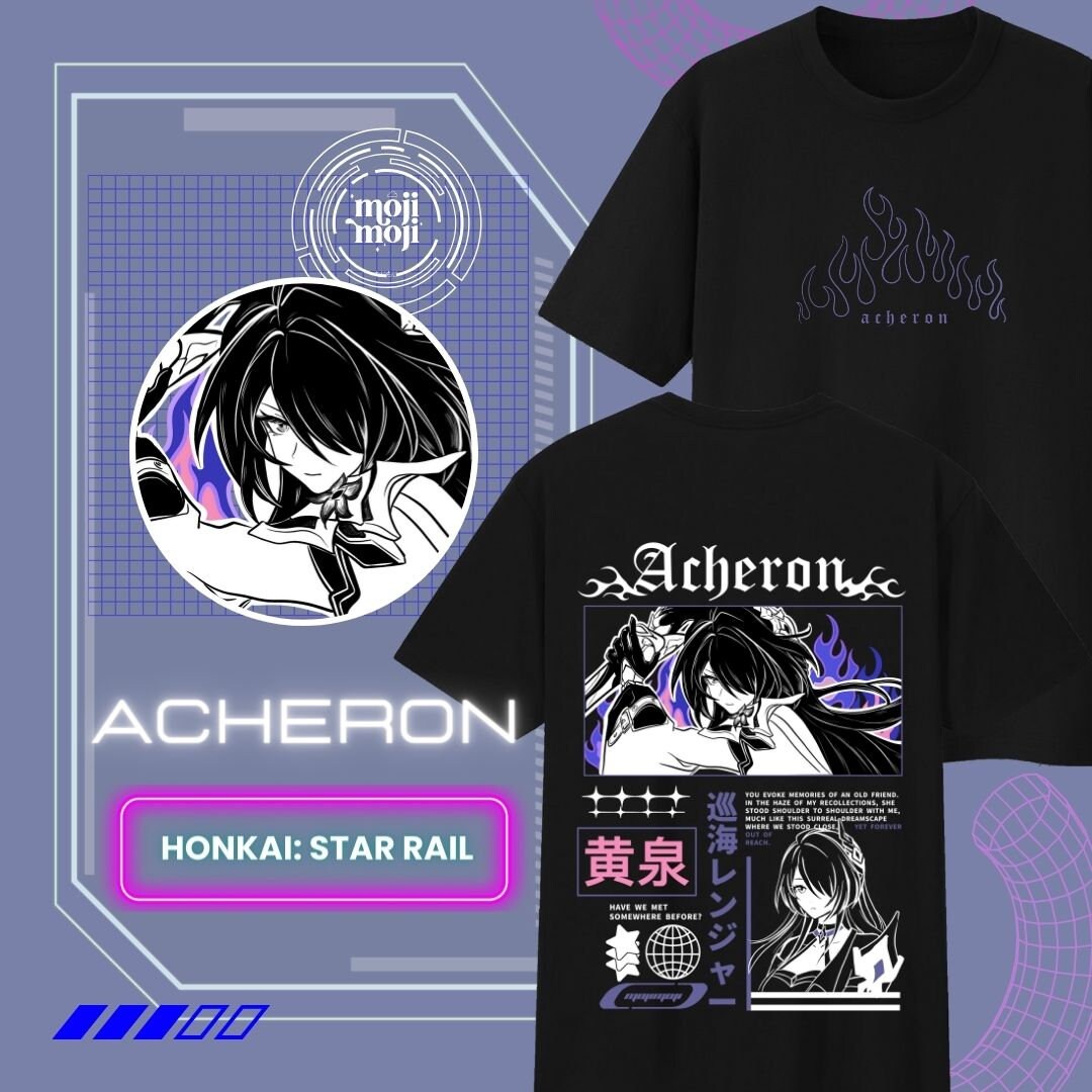Acheron Honkai Star Rail Shirt, FRONT & BACK PRINT, Honkai: Star Rail T ...