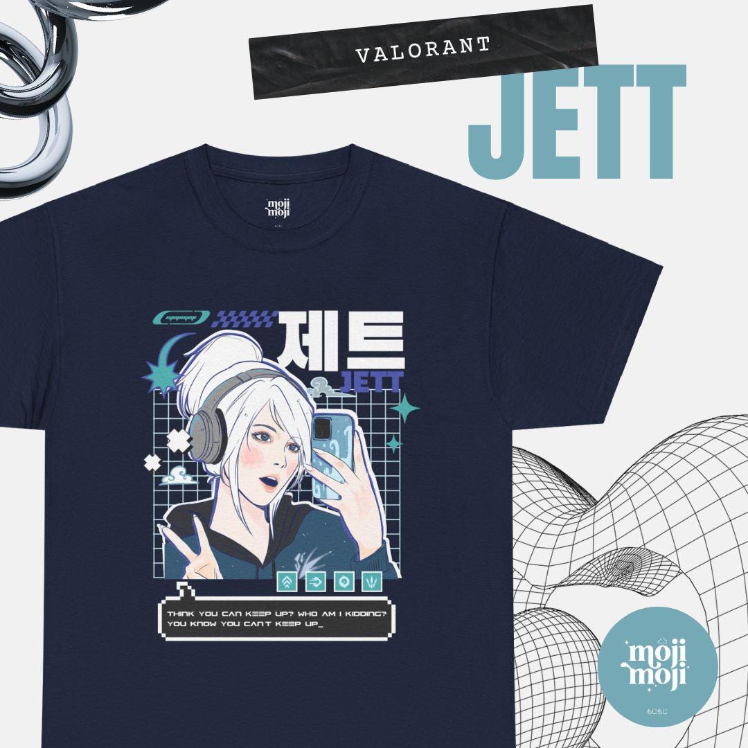 Jett Valorant Shirt Valorant Merch Valorant Tshirt Jett Gift for Gamers ...