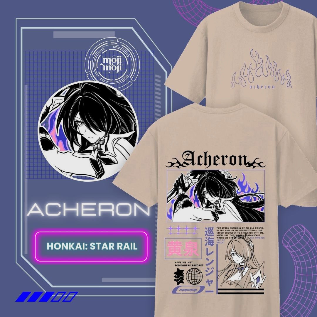 Acheron Honkai Star Rail Shirt, FRONT & BACK PRINT, Honkai: Star Rail T ...