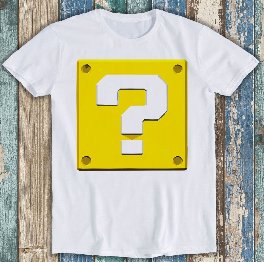 Mario Question Mark Block Box Parody Retro Funny Gift Tee T Shirt P1294 ...