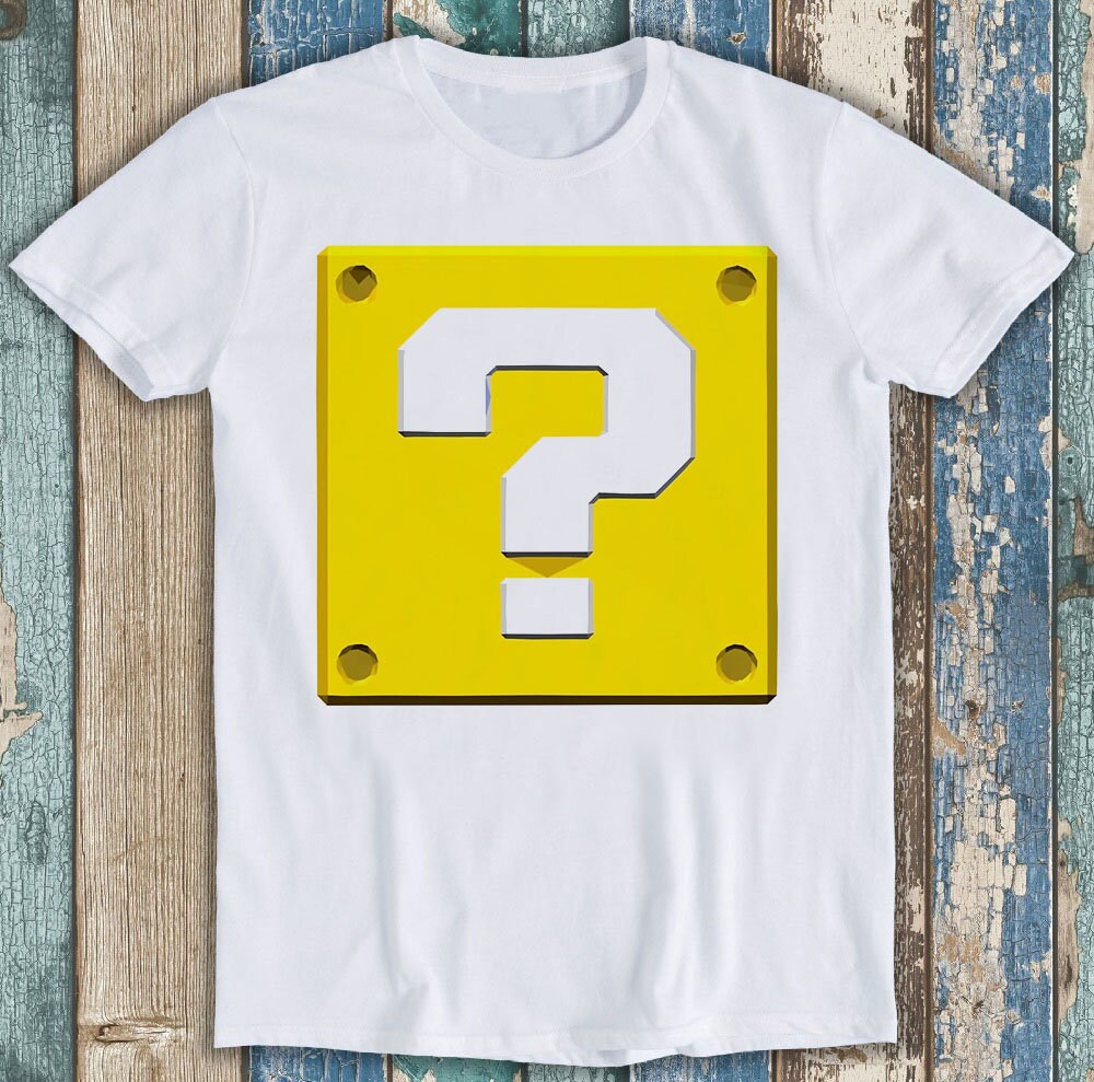 Mario Question Mark Block Box Parody Retro Funny Gift Tee T Shirt P1294 ...