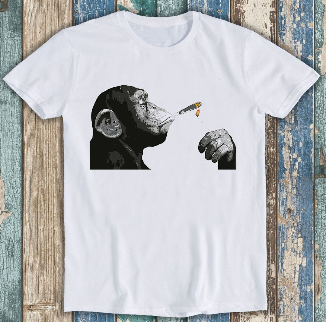 Banksy Steez Chimp Monkey Smoking Joint Best Seller Funny Meme Unisex ...