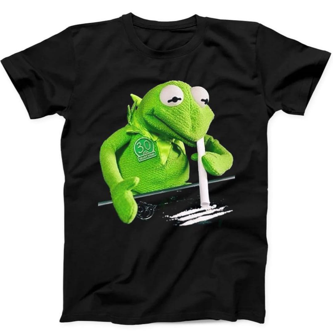 Frog Cocaine Muppet Drug Hipster Funny Narcos Funny Gift Tee Black T ...