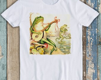 Frog Toad Playing Banjo Guitar Music Art Funny Gift Tee T Shirt 1350 - Etsy