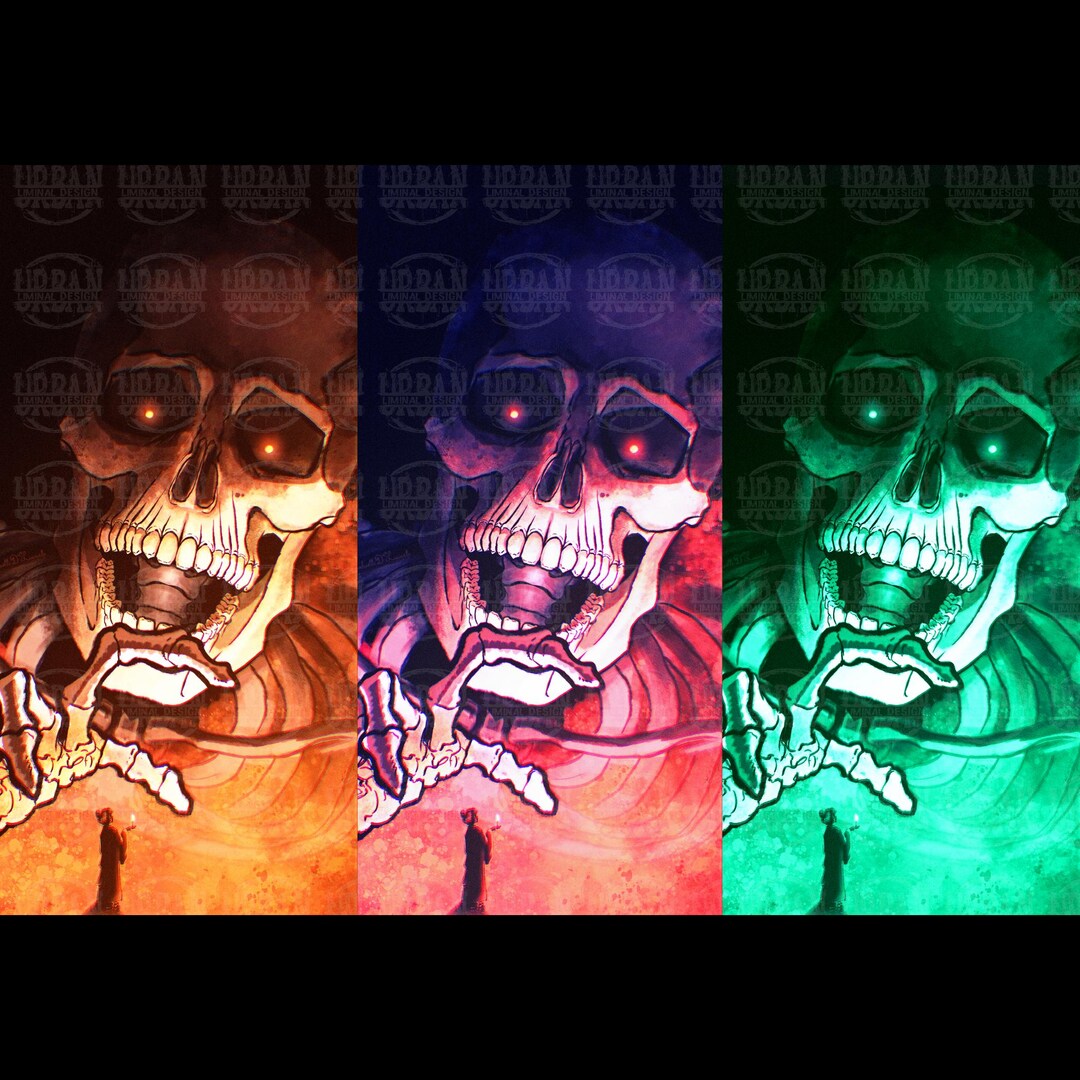 Giant Starving Skeleton Monster Art Print Japanese Yokai Gashadokuro ...