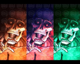 Halloween Skeleton Monster Art Print, Gashadokuro: Giant Skeleton ...