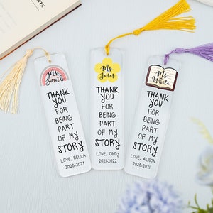 Teacher Appreciation Gift,custom Teacher Gifts,teacher Bookmark ...