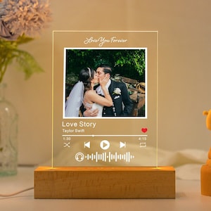 Custom Music Plaque, Muisc Photo Frame, Song Plaque, Photo Music Gift ...