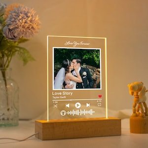 Custom Music Plaque, Muisc Photo Frame, Song Plaque, Photo Music Gift ...