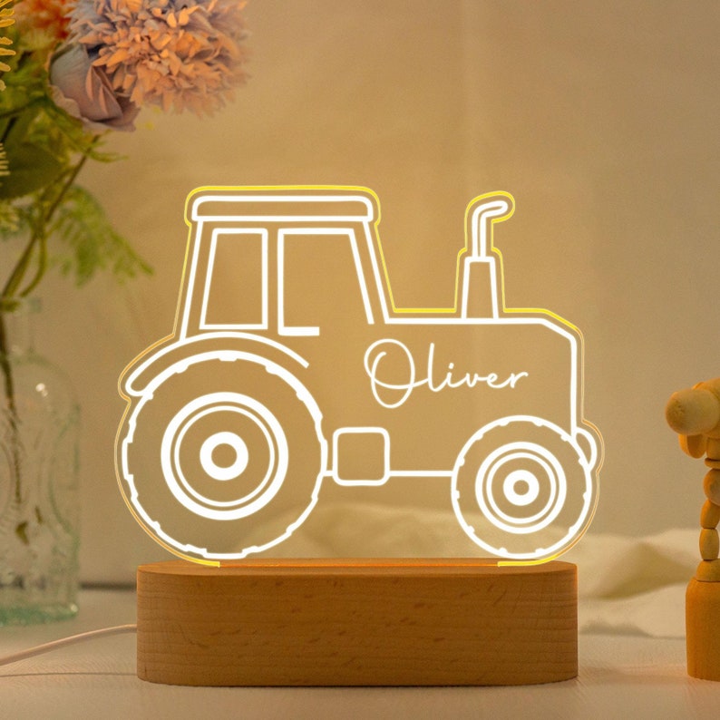 Excavator Night Light,personalised Digger Night Light,toddler Night ...