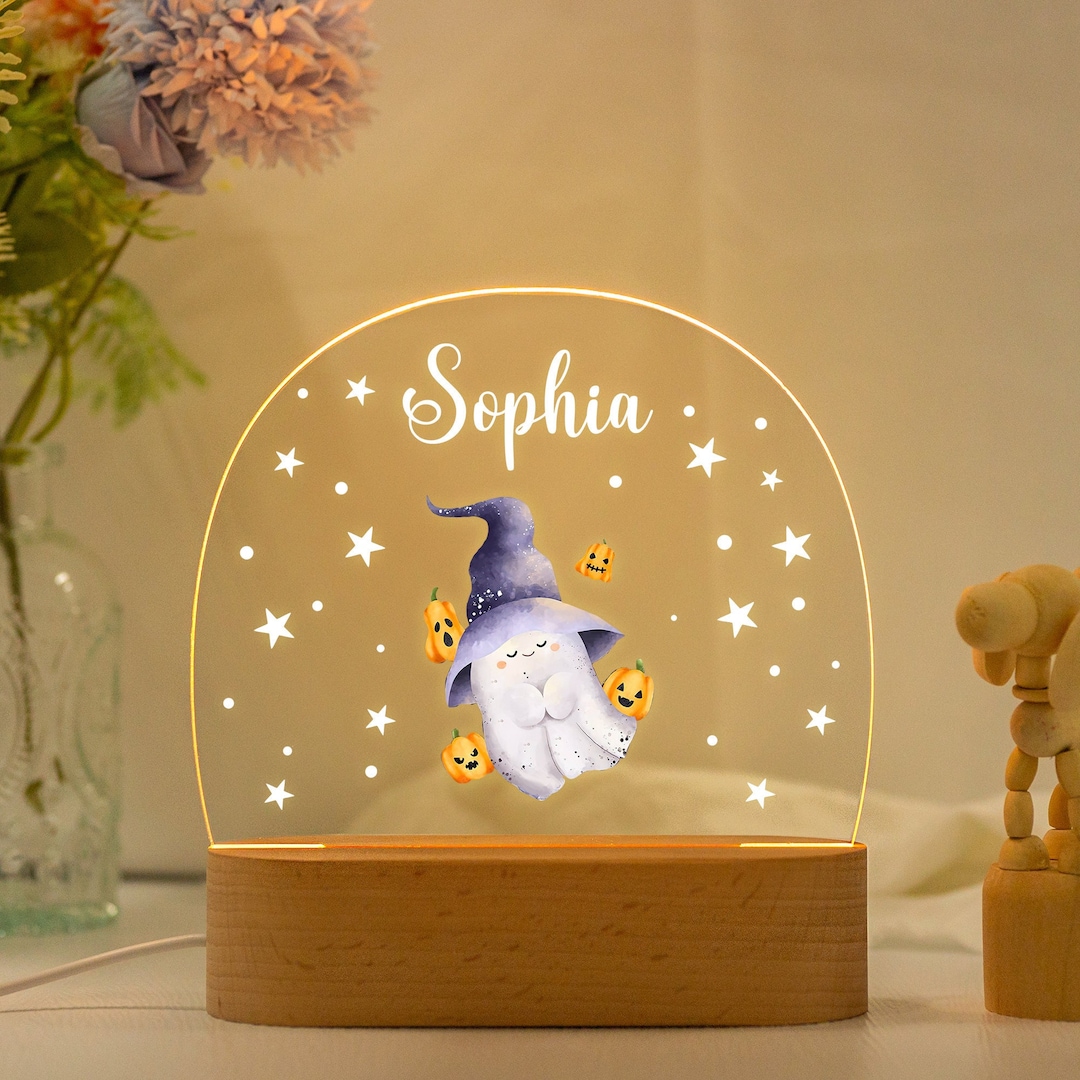 Personalized Ghost Night Light,cute Ghost Light,custom Name Acrylic ...