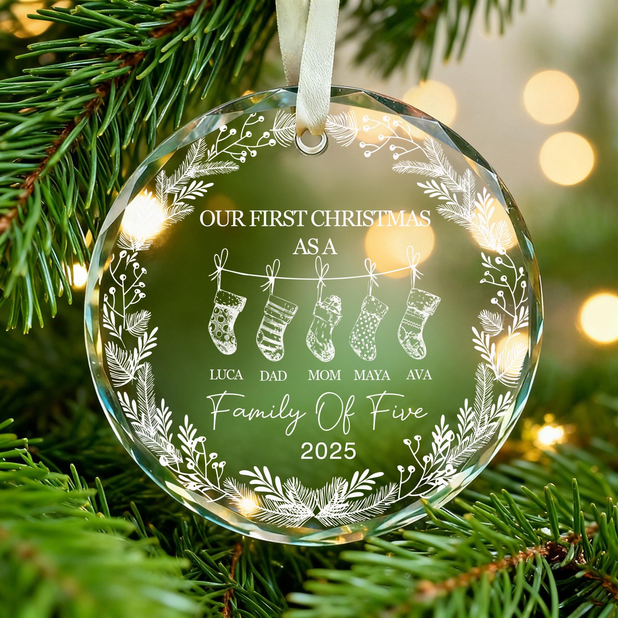 Personalised First Christmas as a Family of 4 Ornament,baby First ...