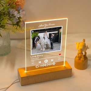 Custom Music Plaque, Muisc Photo Frame, Song Plaque, Photo Music Gift ...