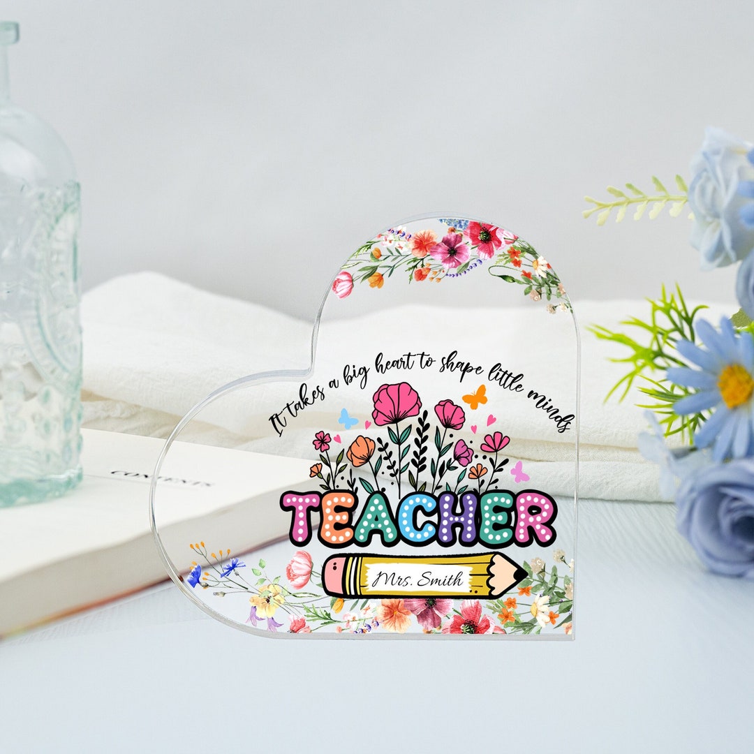 Personalized Teacher Appreciation Heart Acrylic Plaque,thank You ...
