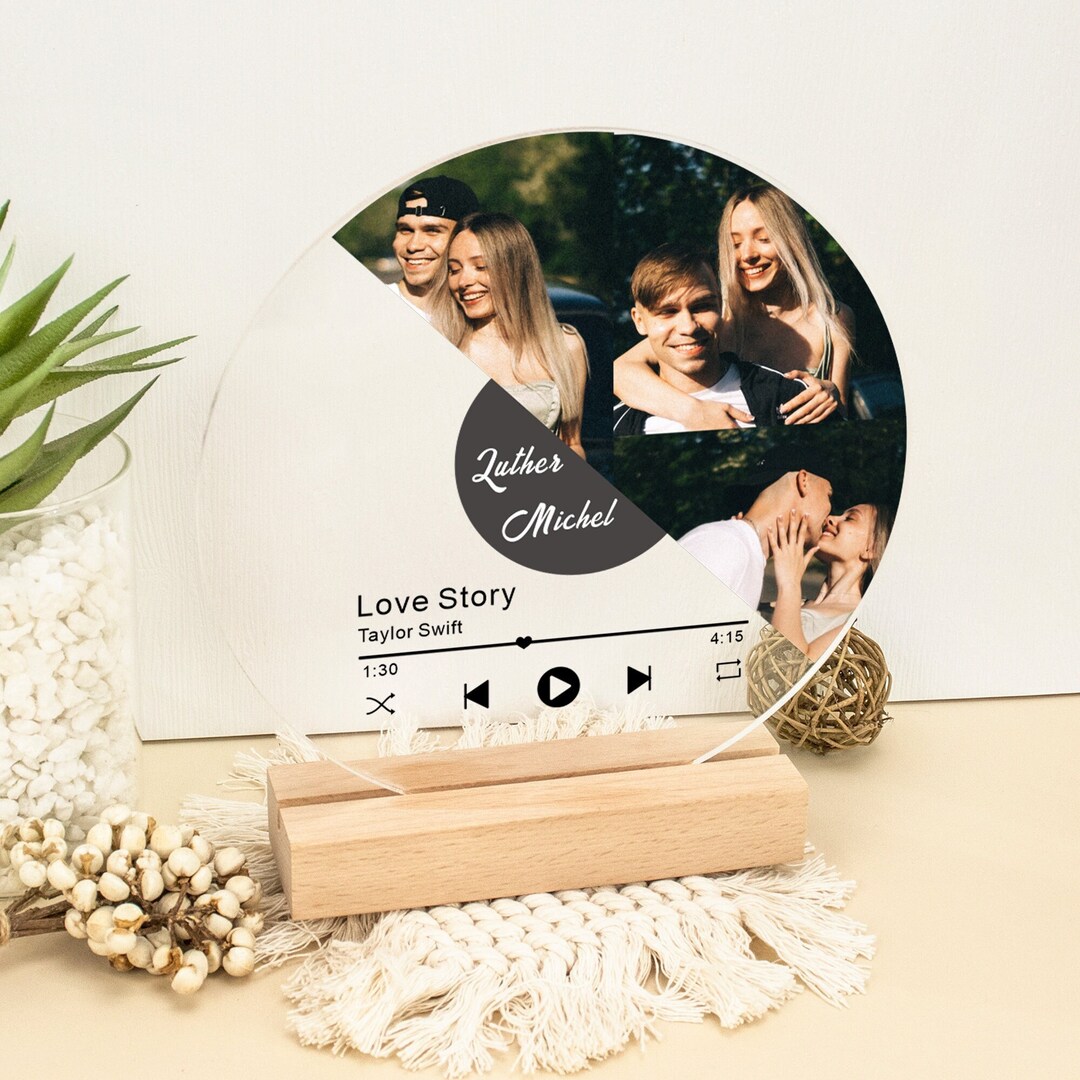 Music Plaque With Photos, Song Plaque, Custom Photo Plaque, Acrylic ...
