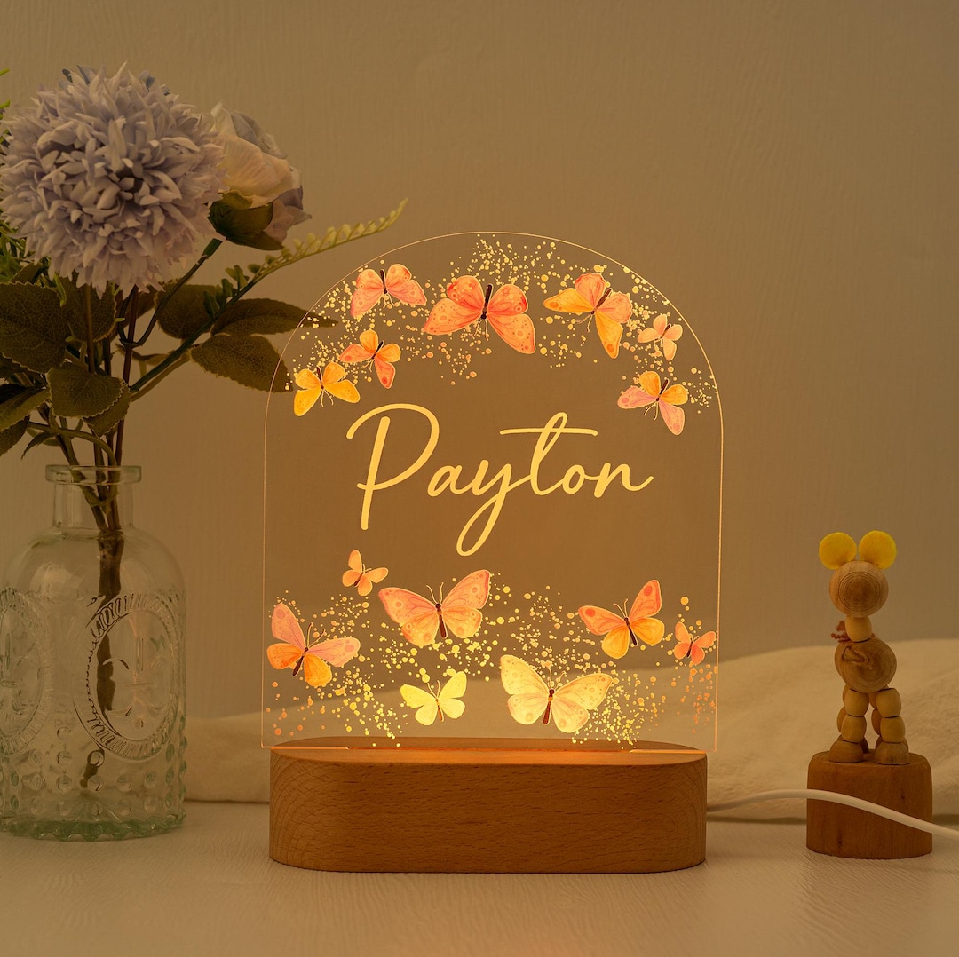 Custom Baby Night Light,personalized Butterfly Nightlight With Name ...