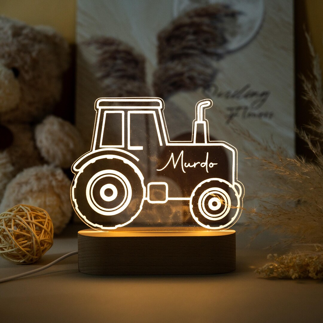 Personalised Tractor Night Light,nursery Decor,kids Gift,night Light ...