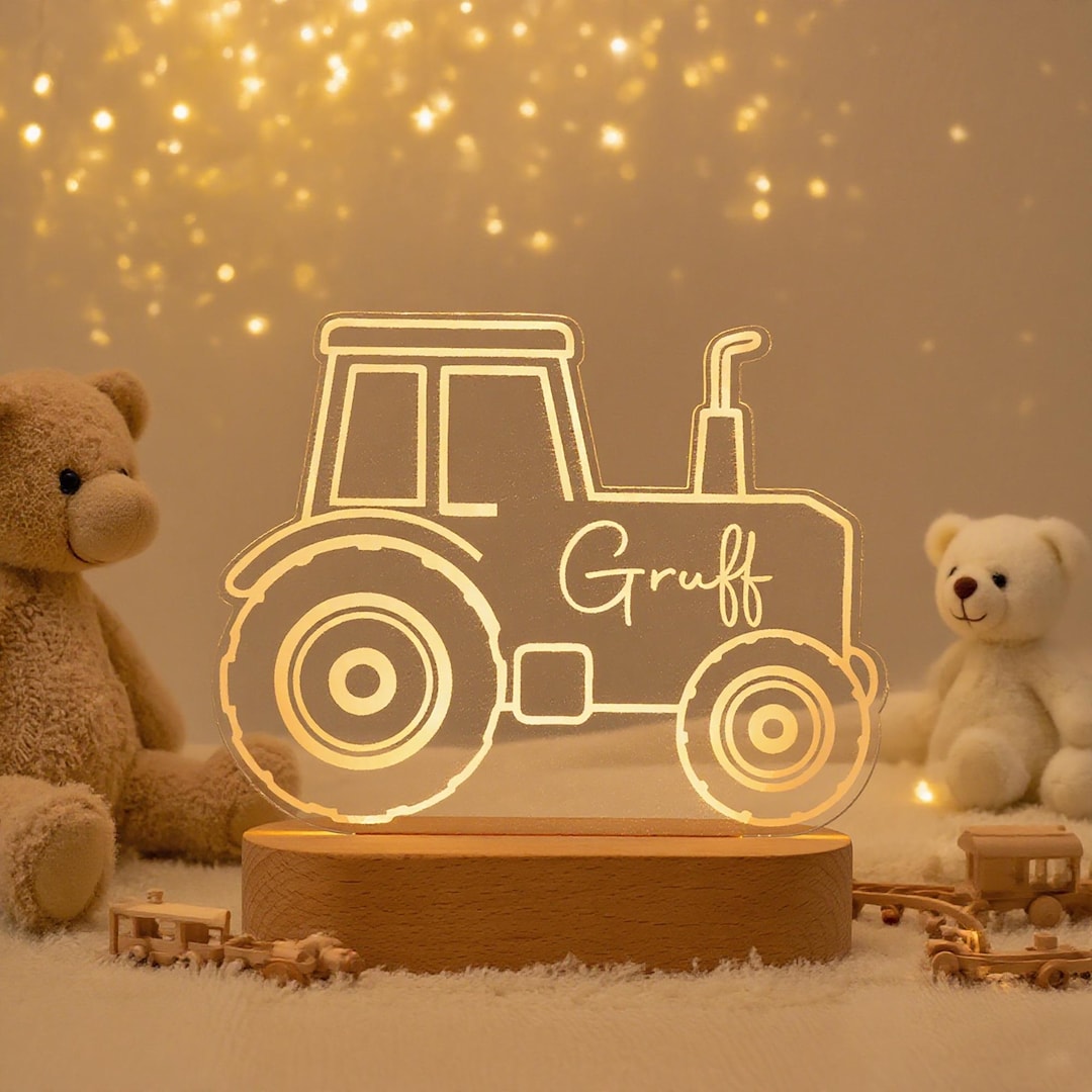 Personalised Tractor Night Light,nursery Decor,kids Gift,night Light ...
