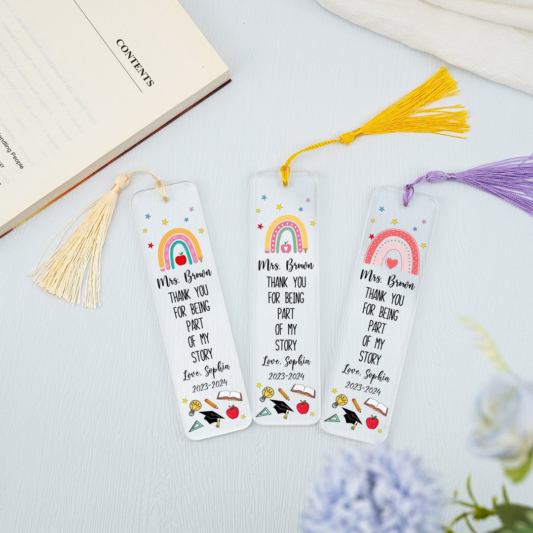 Personalized Acrylic Bookmark for Teacher,thank You Teacher Gift ...